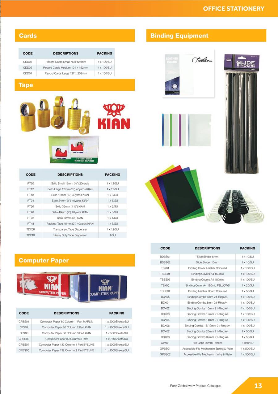 Our Products – Rank Zimbabwe