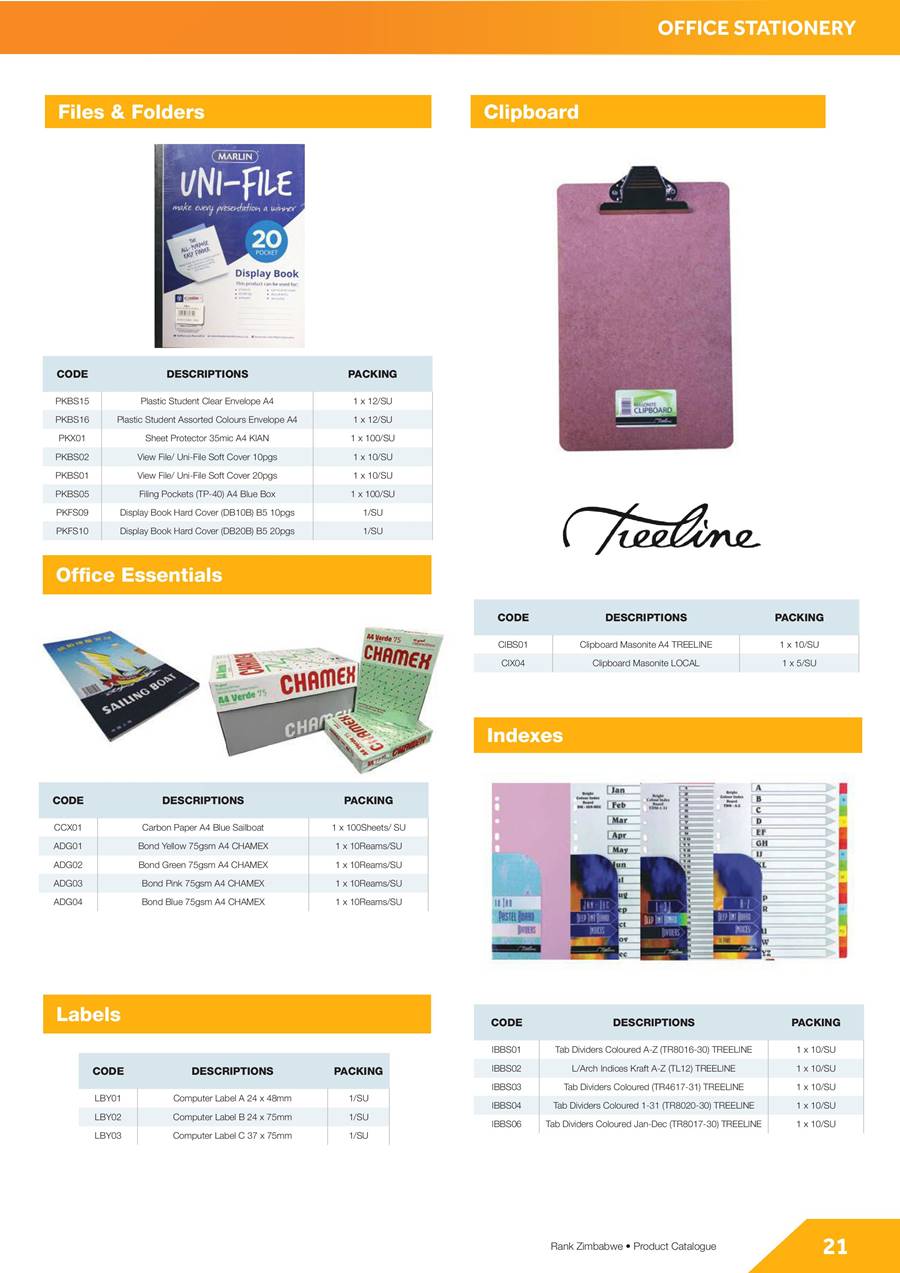 Our Products – Rank Zimbabwe