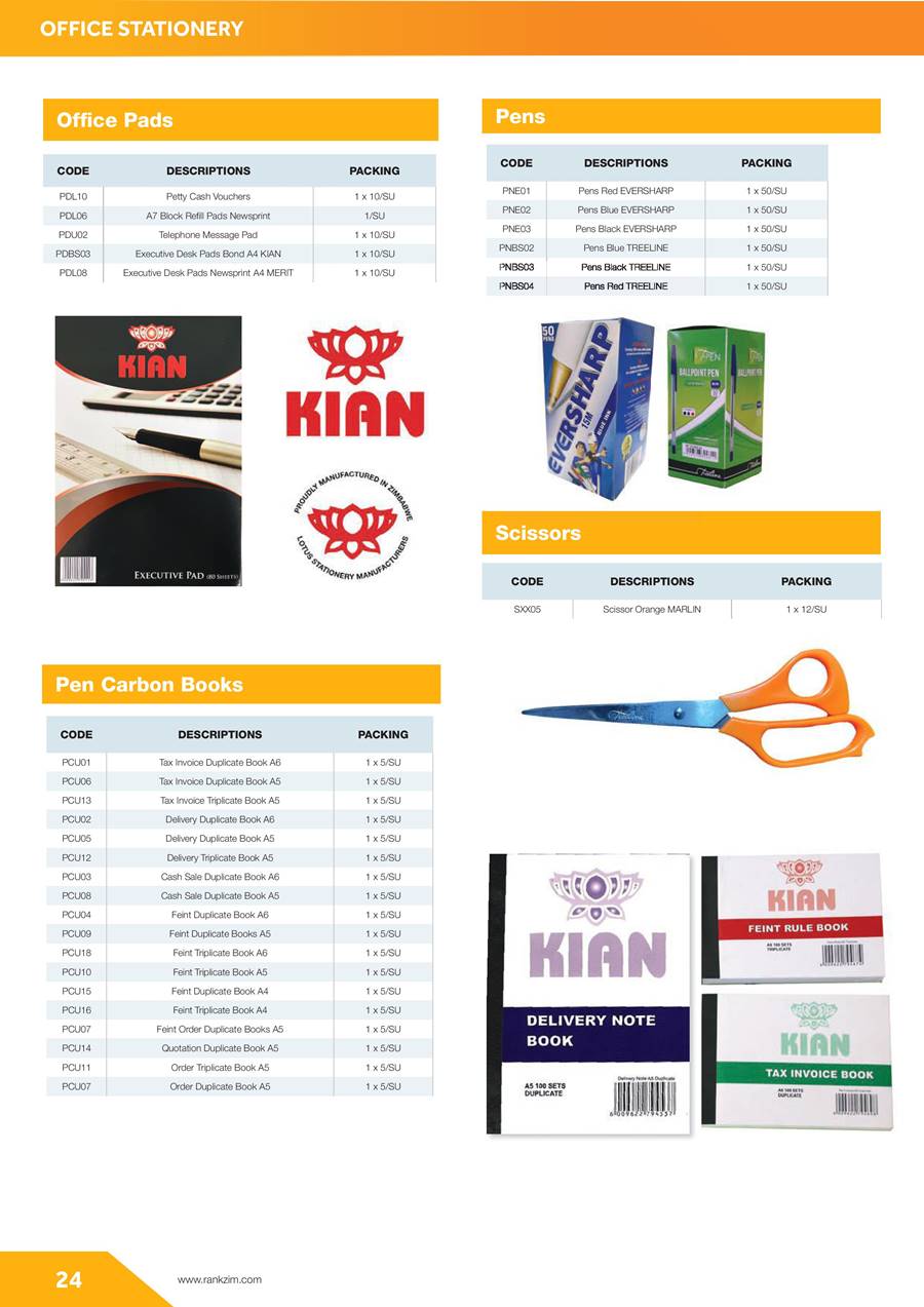 Our Products – Rank Zimbabwe
